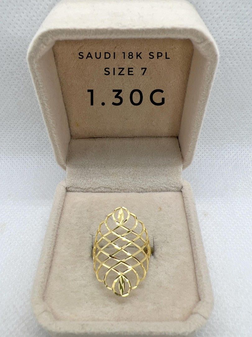 18K Saudi Gold Ladies Ring Assorted, Women's Fashion, Jewelry ...