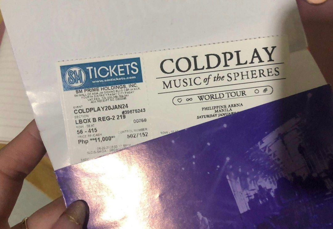 (1) Coldplay Ticket LBB Reg (Day 2), Tickets & Vouchers, Event Tickets ...