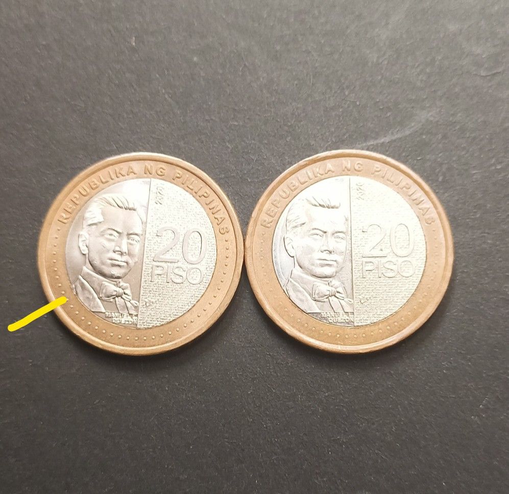 2020 error coins 20 Piso upper mentmark, Hobbies & Toys, Memorabilia ...
