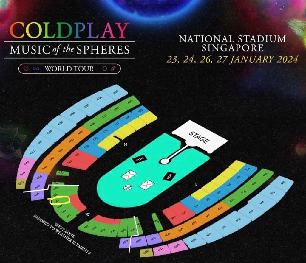 2X Coldplay Music of the Spheres Cat 4 Concert Tickets 30 January 2024 ...