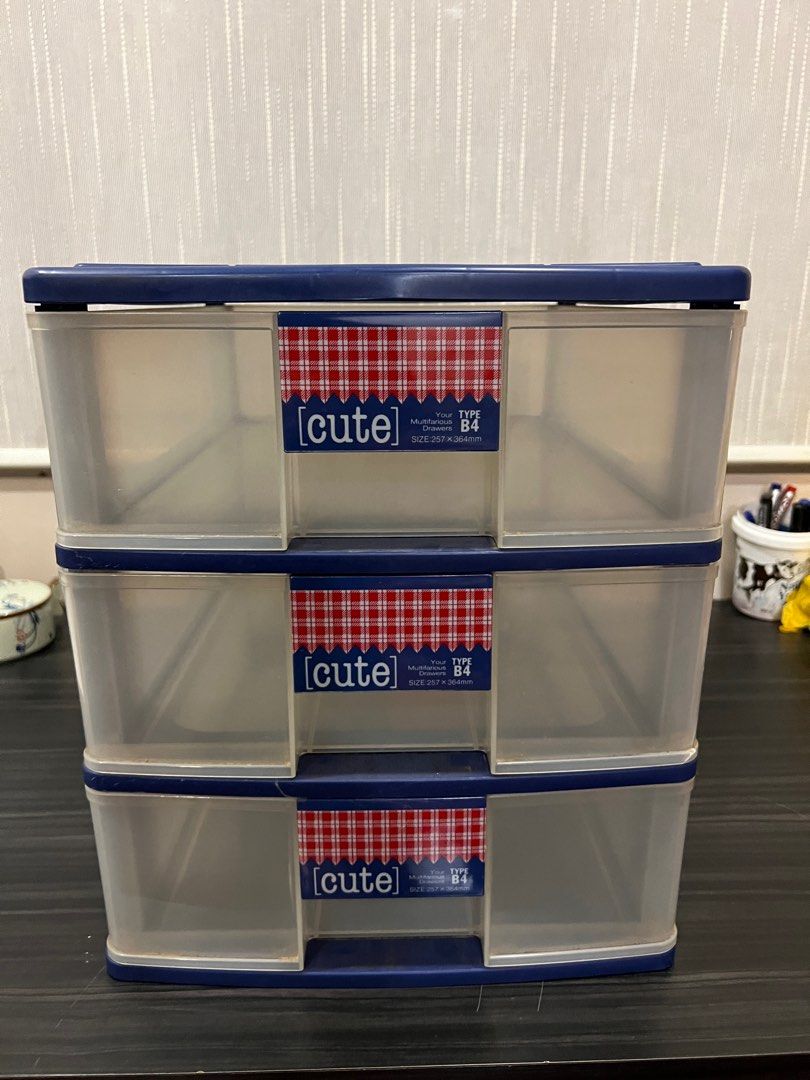 3 tier plastic storage box, Furniture & Home Living, Home Improvement ...