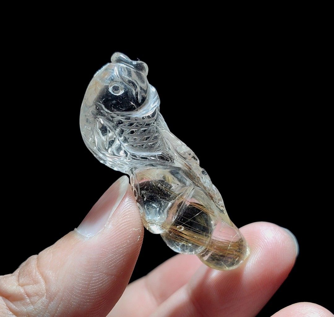 金钛晶鱼 Gold Rutile Fish, Furniture & Home Living, Home Decor, Other Home ...