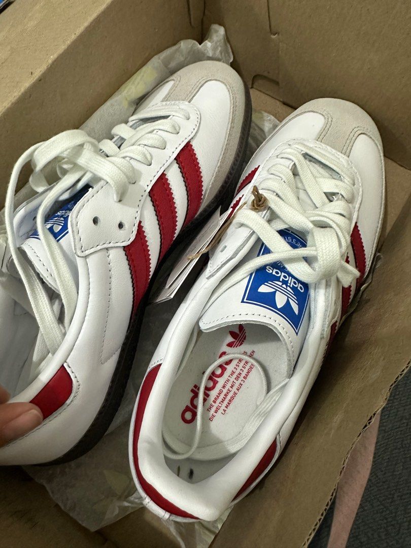 Adidas Samba Red, Men's Fashion, Footwear, Sneakers on Carousell