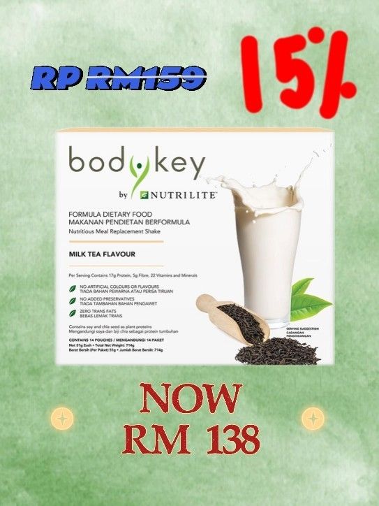 AMWAY NUTRILITE BODYKEY MILKTEA, Health & Nutrition, Health Supplements ...