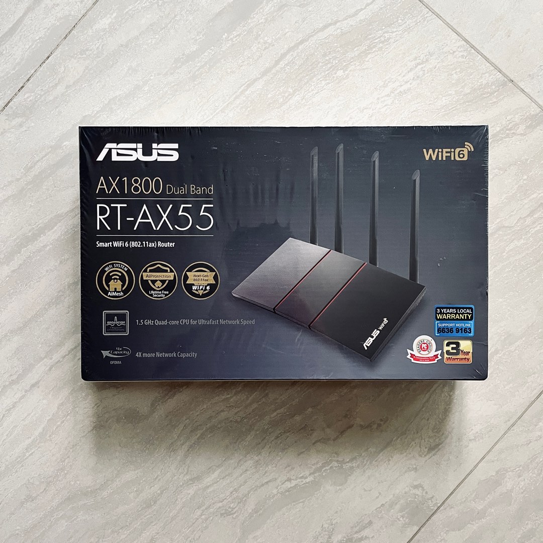 Asus RT-AX55 Router WiFi 6 AX1800 Dual Band, Computers & Tech, Parts ...