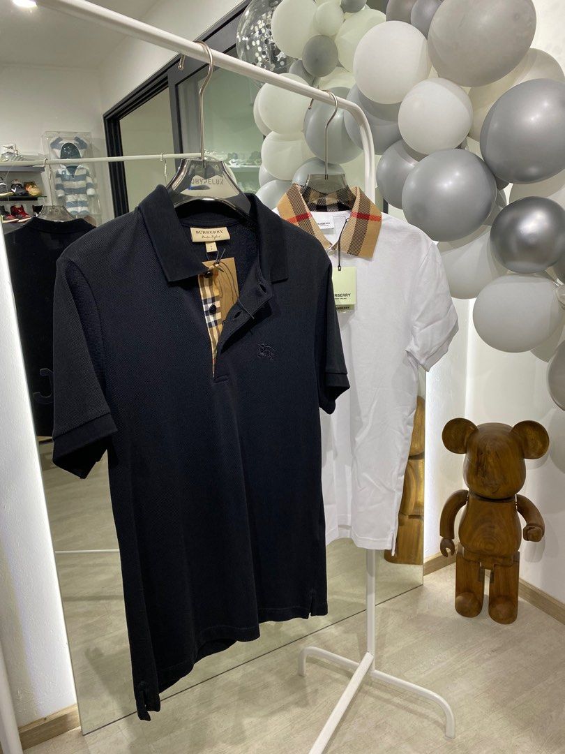 Authentic Burberry Polo with Logo Checkered, Luxury, Apparel on Carousell