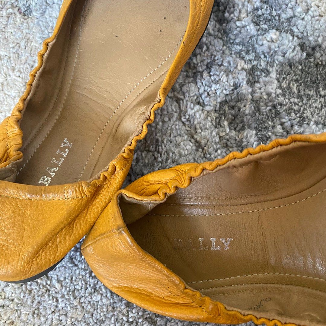 BALLY Yellow Mustard Flats, Women's Fashion, Footwear, Flats & Sandals ...