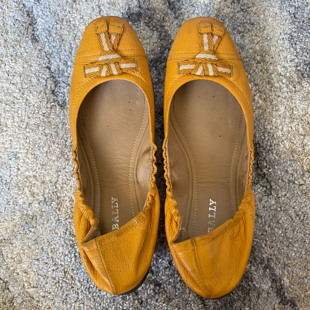 BALLY Yellow Mustard Flats, Women's Fashion, Footwear, Flats & Sandals ...