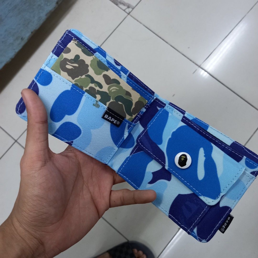 Bape / A Bathing Ape Blue Camo Wallet, Men's Fashion, Watches ...