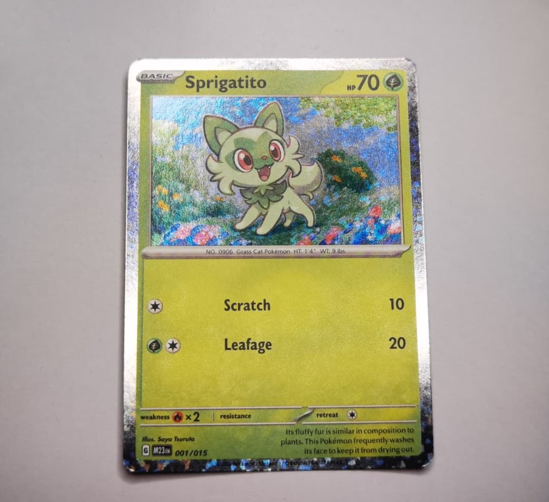 Basic Sprigatito Holo 2023 Pokemon TCG Card 001/015 M23en McDonalds Toy ...