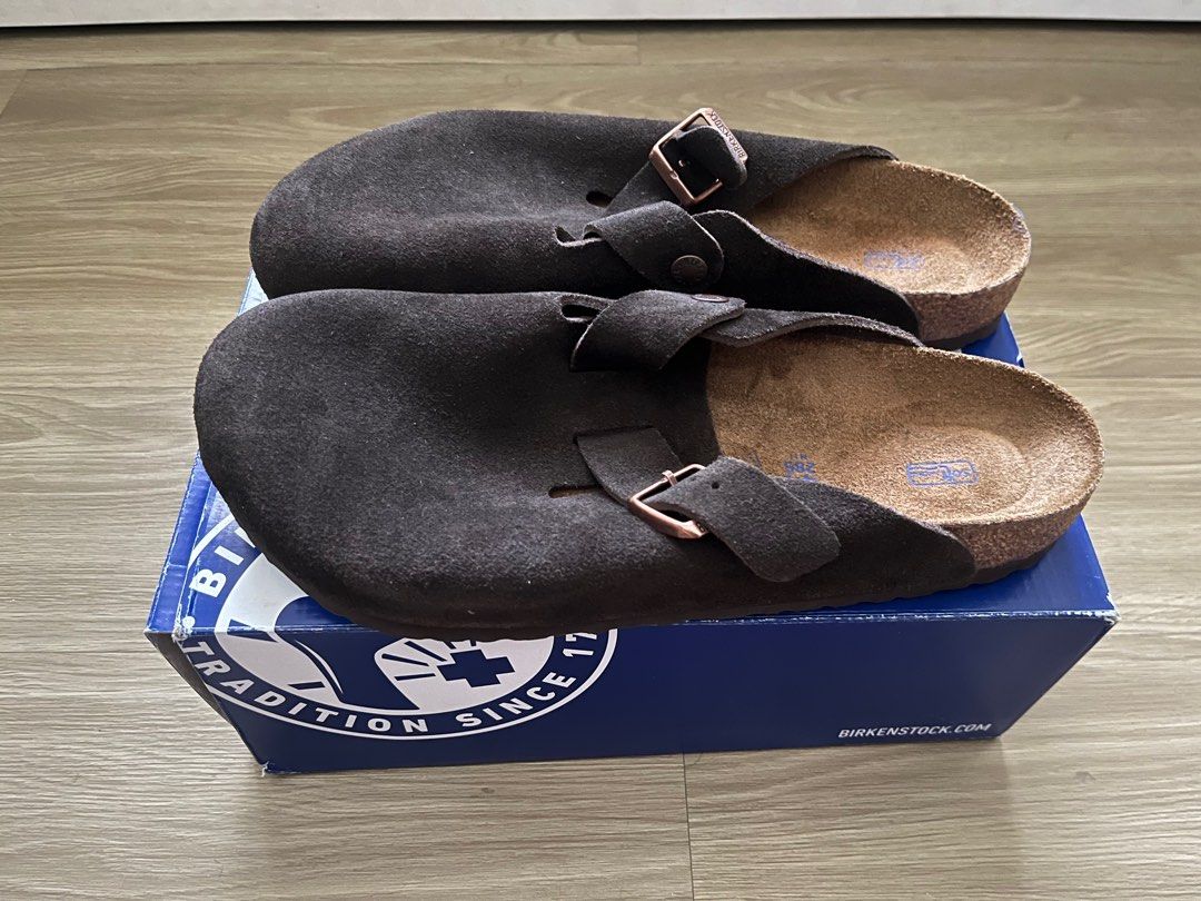 Birkenstocks Clogs Mocha Suede, Men's Fashion, Footwear, Slippers ...