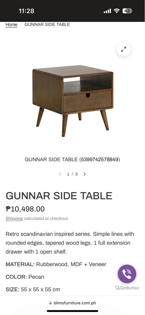 BLIMS GUNNAR Side Table, Furniture & Home Living, Furniture, Tables & Sets on Carousell