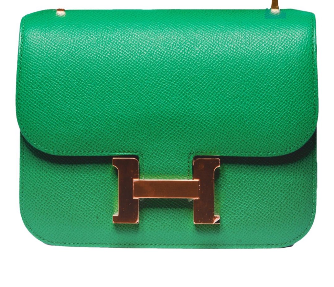 BNIB Hermes Constance Mini 18 Epsom- Vert Yucca, Luxury, Bags & Wallets ...