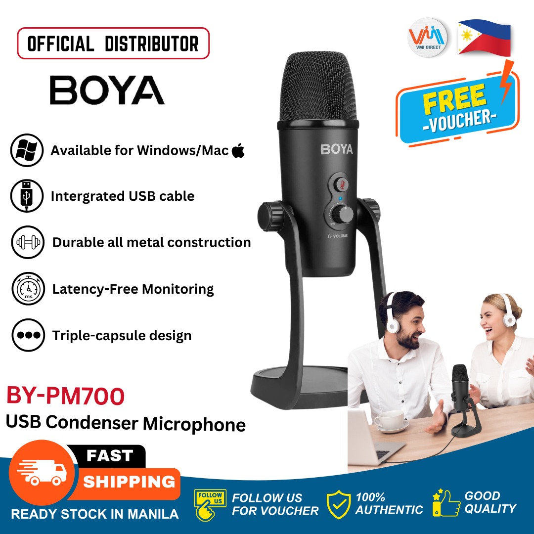 BOYA BY-PM700 PM700 USB CONDENSER MICROPHONE with Flexible Polar ...