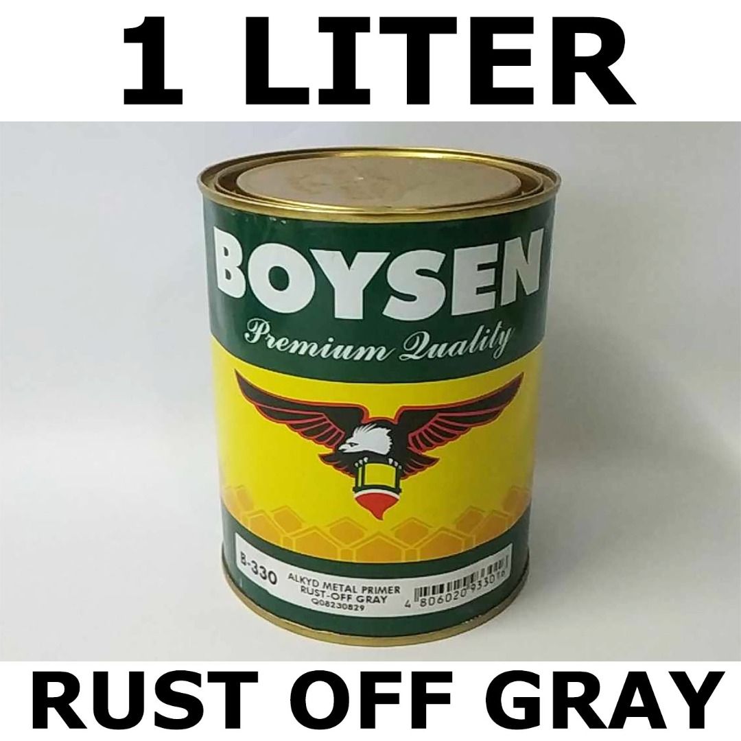 BOYSEN RUST OFF GRAY B-330 ( 1 LITER ) ALKYD METAL PRIMER RUST-OFF GREY