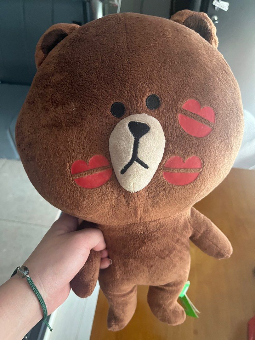 Brown plush LINE friends, Hobbies & Toys, Toys & Games on Carousell