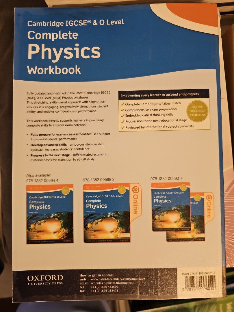 Cambridge IGCSE & O Levels Complete Physics Textbook and Workbook Fourth Edition, Hobbies & Toys ...