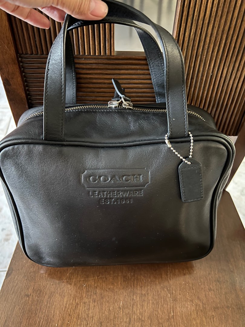 coach black leather cosmetic toiletry bag, Luxury, Bags & Wallets on ...