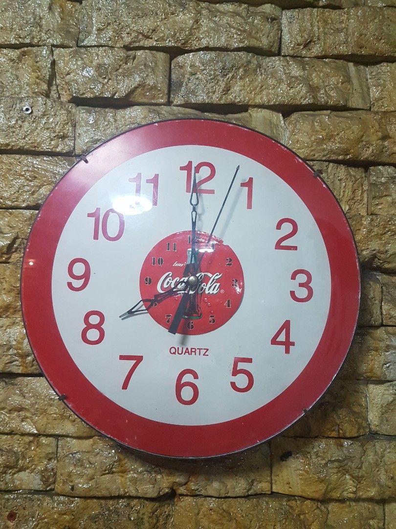 COCA COLA CONVEX GLASS WALL COKE CLOCK COLLECTION, Furniture & Home ...
