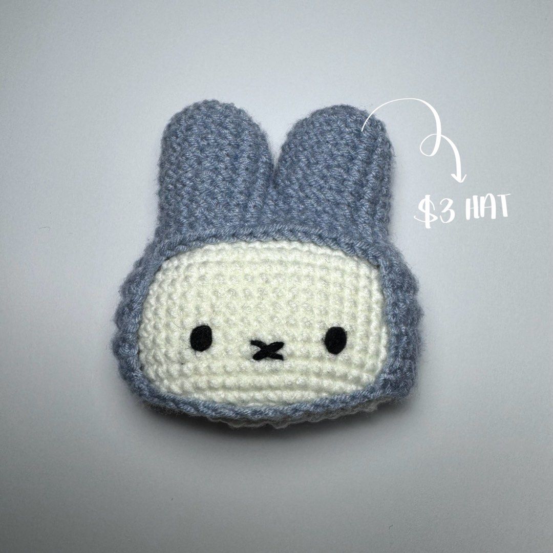 crochet miffy head with hat keychain, Hobbies & Toys, Stationery ...