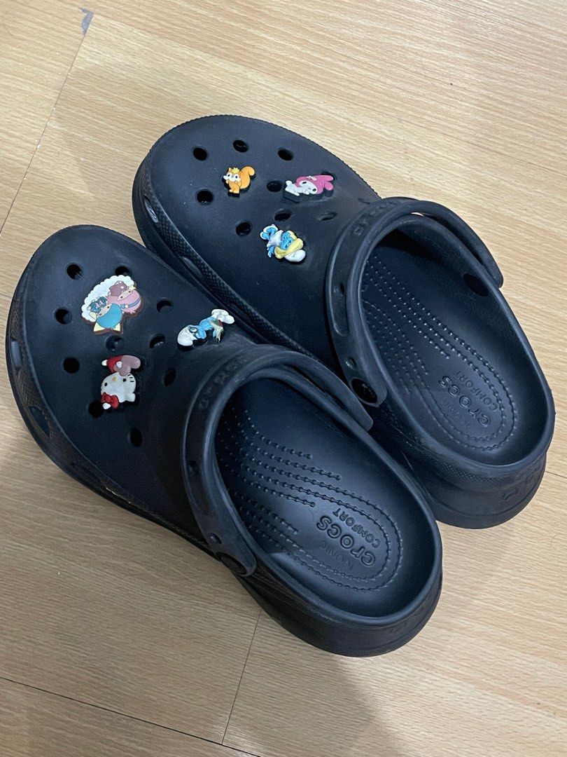 Crocs Black Platform Clog, Women's Fashion, Footwear, Slippers and slides on Carousell