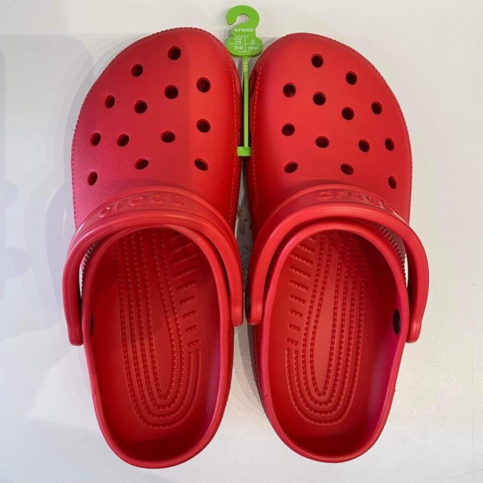 Crocs classic varsity red, Men's Fashion, Footwear, Slippers & Slides ...
