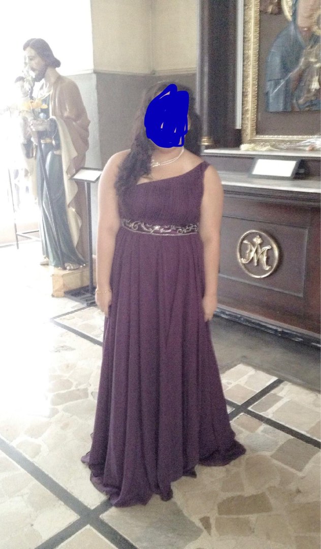 Custom Violet Plus Size Evening Gown, Women's Fashion, Dresses & Sets ...