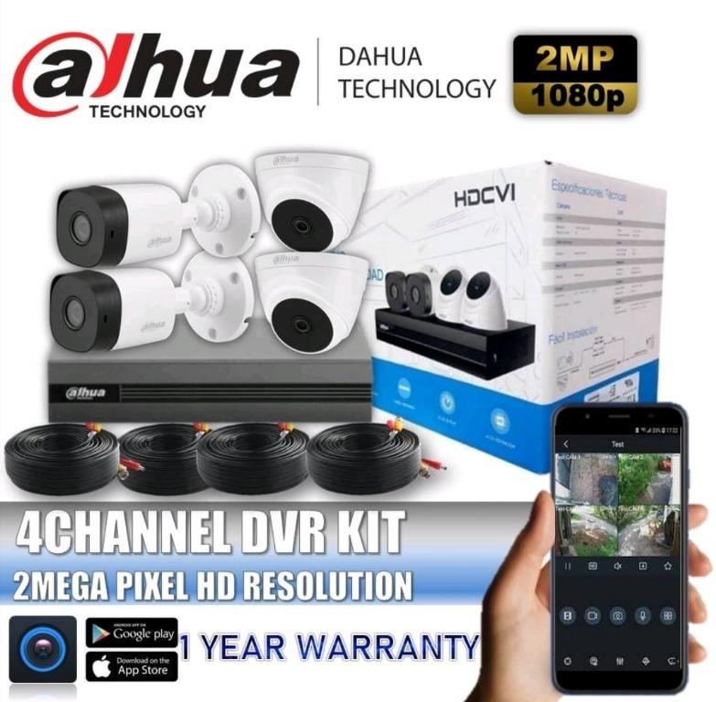 Dahua DIY 4Channel 2MP HD 1080P Kit, Furniture & Home Living, Security ...
