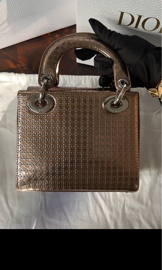 Dior Mini Lady Dior in Metallic Rose Gold SHW (Limited Edition), Luxury ...