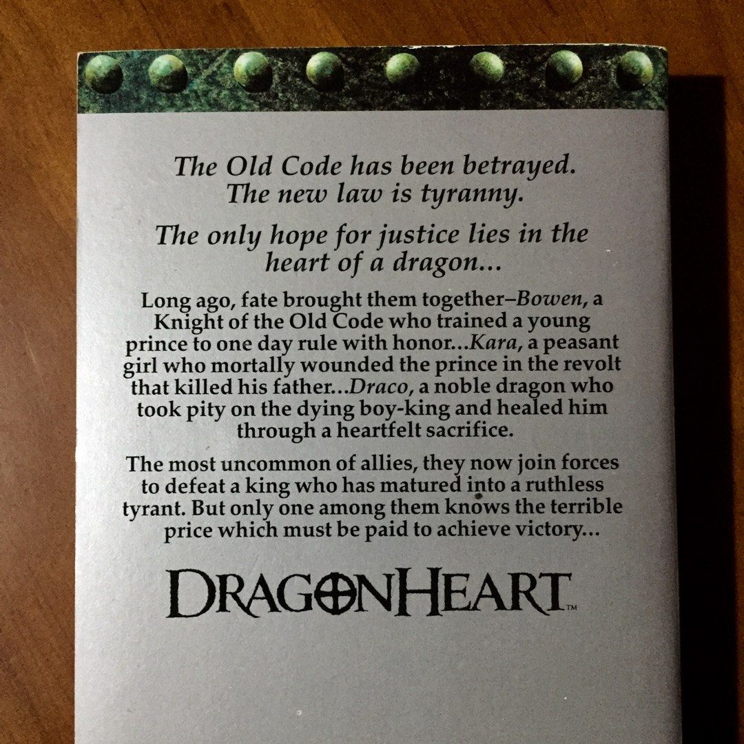 Dragon Heart by Charles Edward Pogue (Based On A Screenplay / Fantasy ...