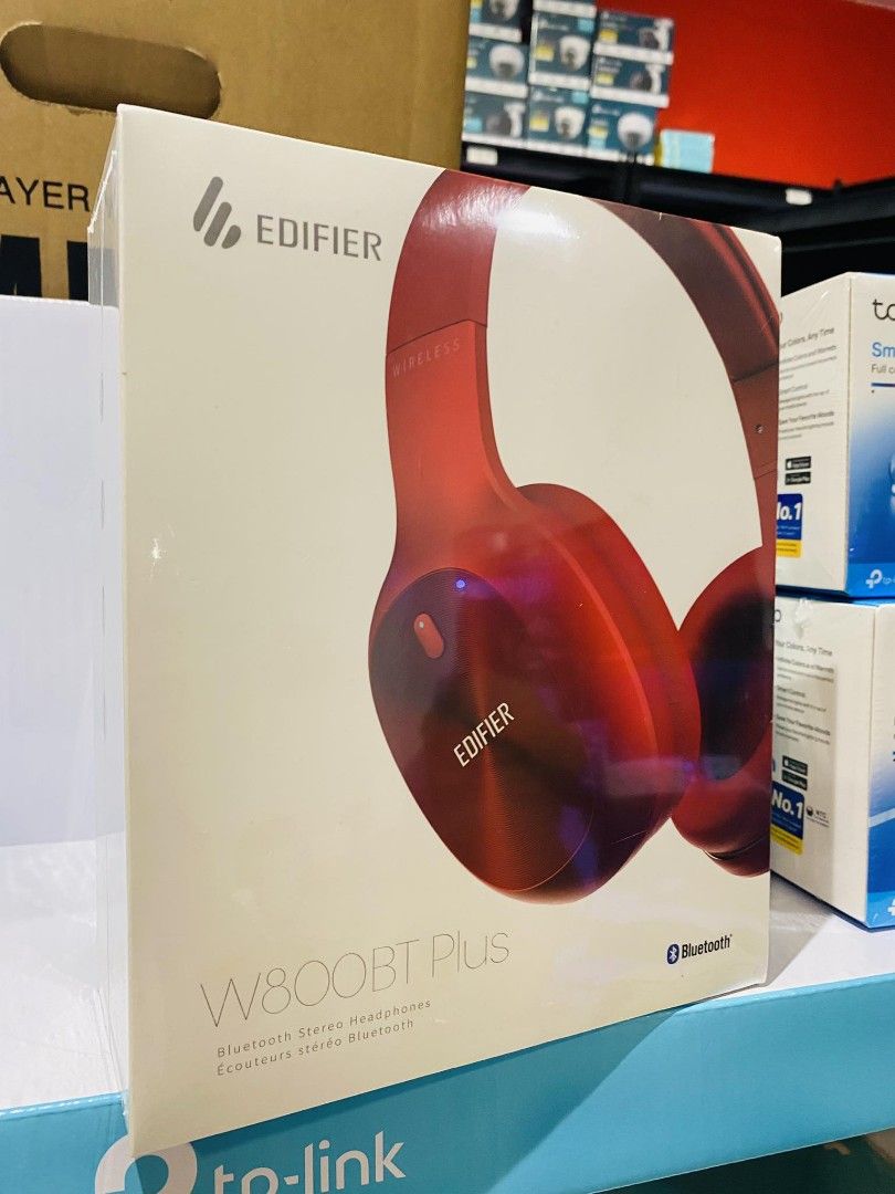 Edifier W800BT Plus Wireless Bluetooth Stereo Headphones Red, Audio ...