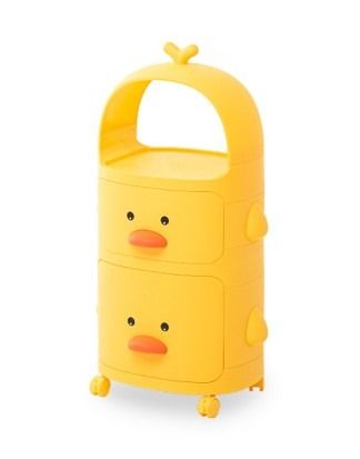F918 Yellow Duck Multilayer Storage Shelf Rack w Wheels Snacks ...