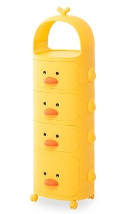 F918 Yellow Duck Multilayer Storage Shelf Rack w Wheels Snacks ...