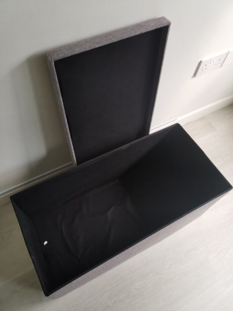 Foldable Storage Bench Grey Organiser Stool Ottoman Storage Box Chair ...