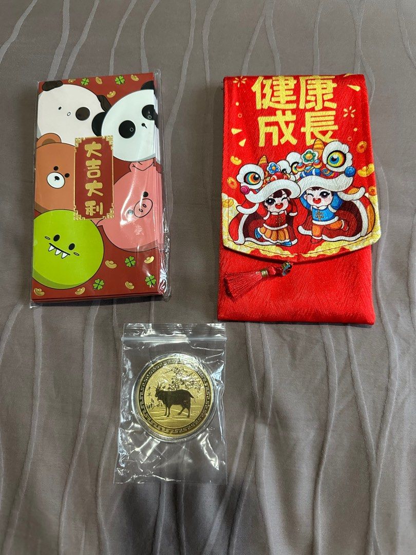 Fun claw gold coin 羊 Goat CNY 2024 Zodiac Red packet Huat Chinese new ...
