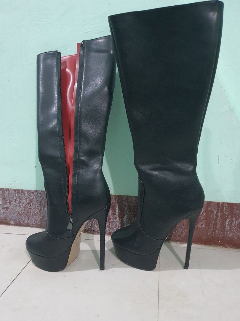 Giaro Stackstand knee high platform stiletto boots, Women's Fashion ...