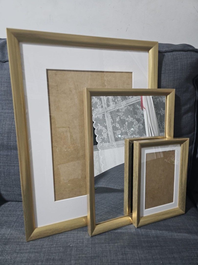 Gold Set of 3 frames ( Rental), Furniture & Home Living, Home Decor ...