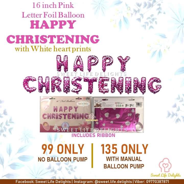 Happy Christening Letter Foil Balloon, 16 inch Letter Foil Balloon ...