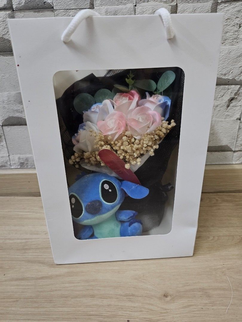 Ice bear rose baby breath bouquet, Hobbies & Toys, Stationery & Craft ...