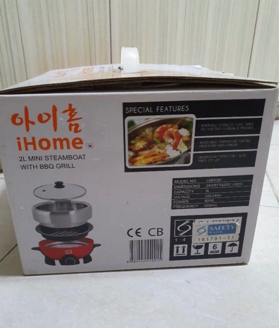 iHome 2L Mini Steamboat with BBQ Grill, TV & Home Appliances, Kitchen Appliances, BBQ, Grills ...