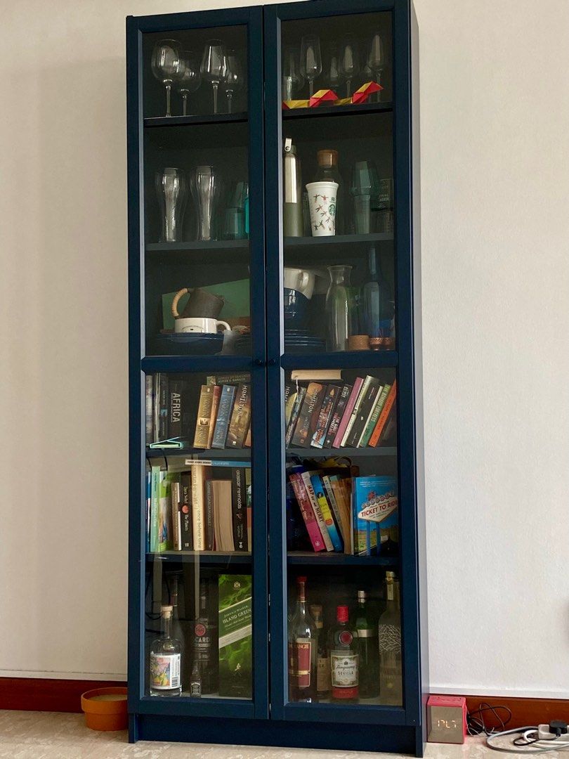 Ikea Billy Display Cabinet, Furniture & Home Living, Furniture, Shelves ...
