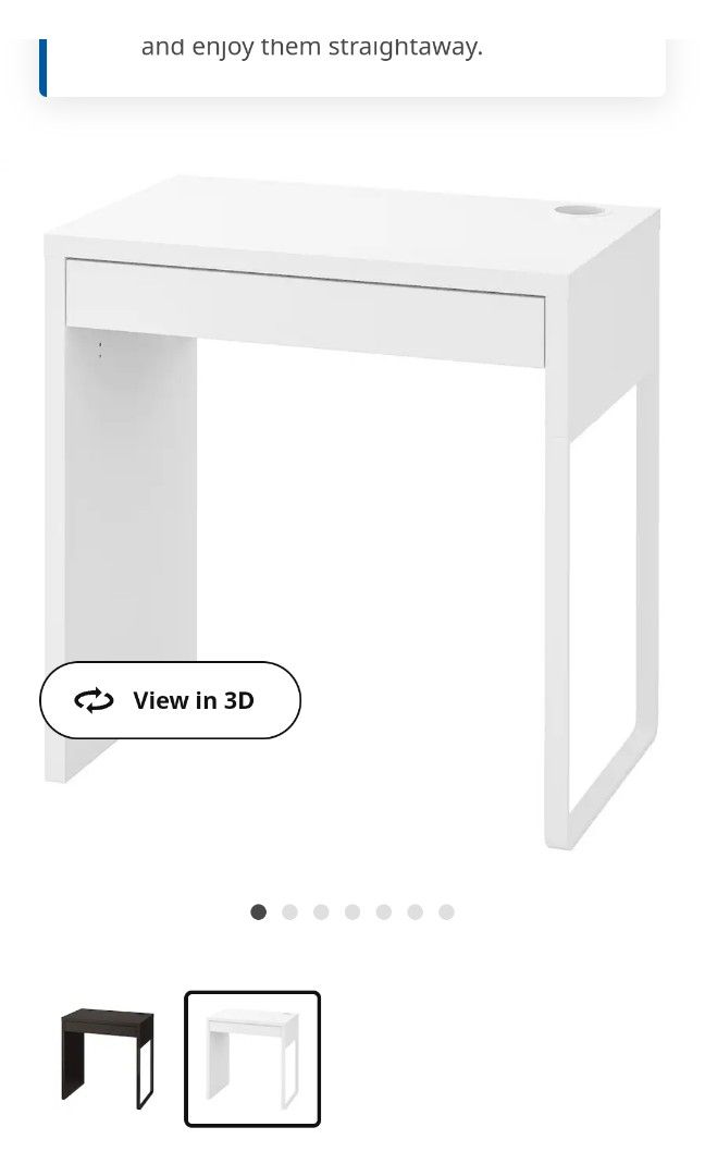 IKEA micke Study Table 73cm x 50cm, Furniture & Home Living, Furniture ...