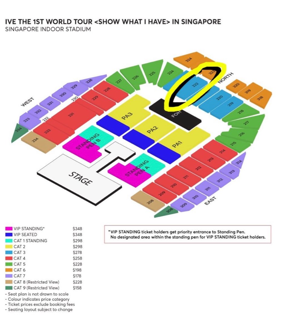 IVE CONCERT CAT 3 222 ROW 17 x2 phy tickt, Tickets & Vouchers, Event ...