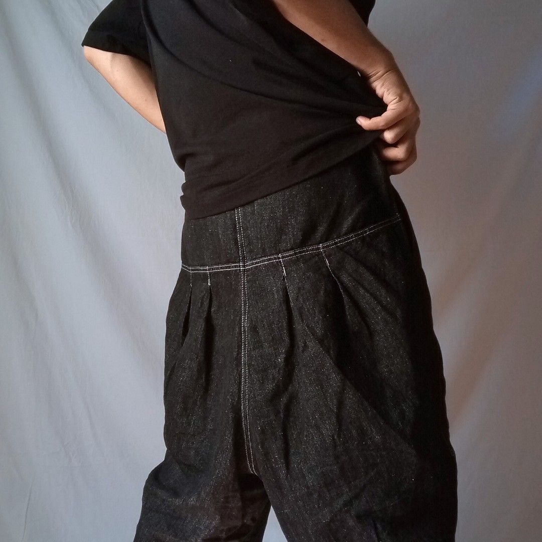 Japanese Style Low-crotch Denim Pants, Men's Fashion, Bottoms, Jeans on Carousell