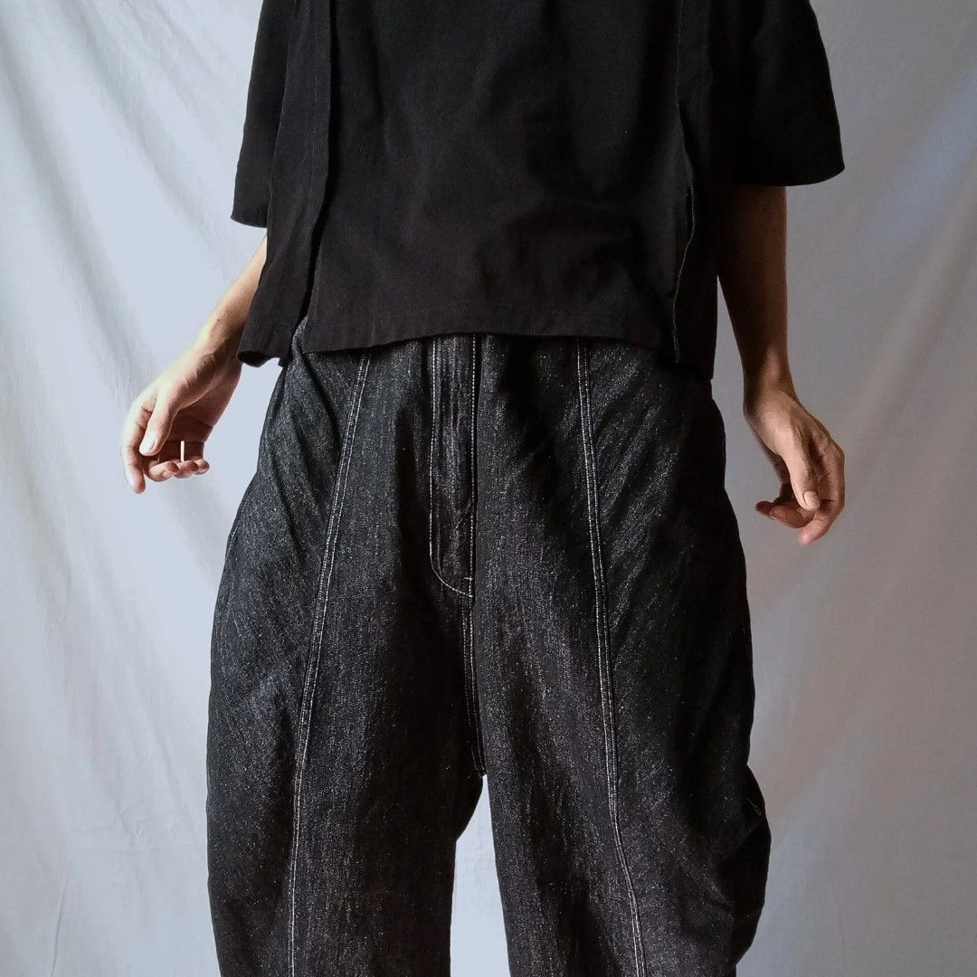 Japanese Style Low-crotch Denim Pants, Men's Fashion, Bottoms, Jeans on Carousell