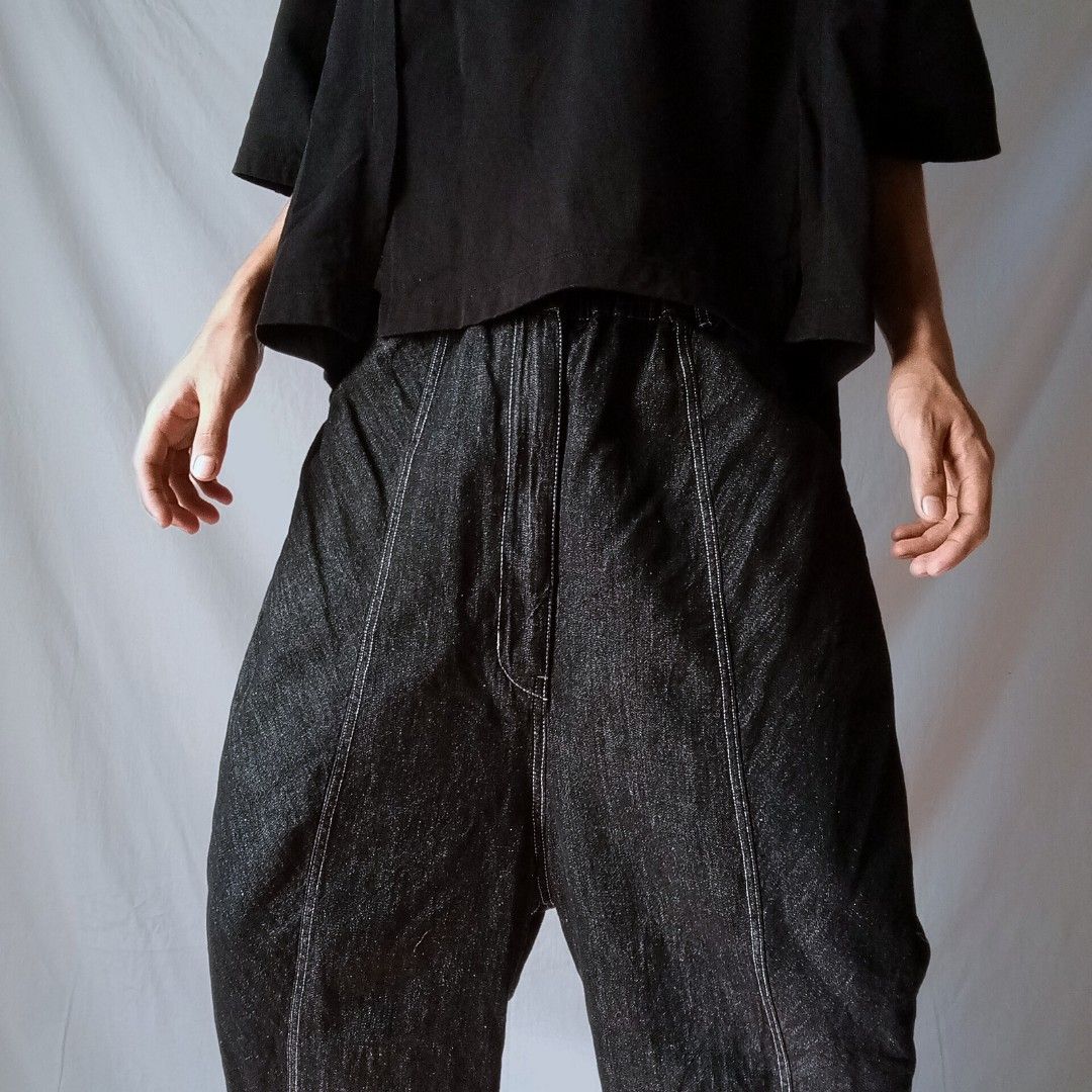 Japanese Style Low-crotch Denim Pants, Men's Fashion, Bottoms, Jeans on Carousell