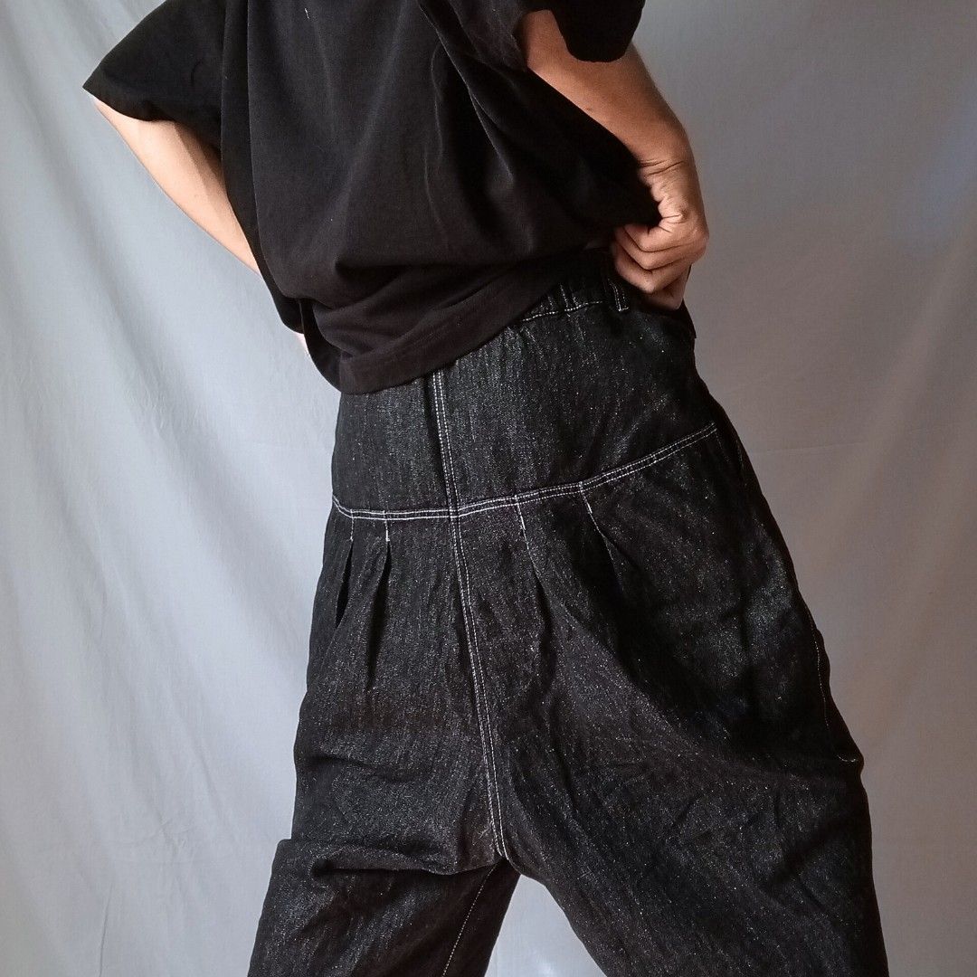 Japanese Style Low-crotch Denim Pants, Men's Fashion, Bottoms, Jeans on Carousell