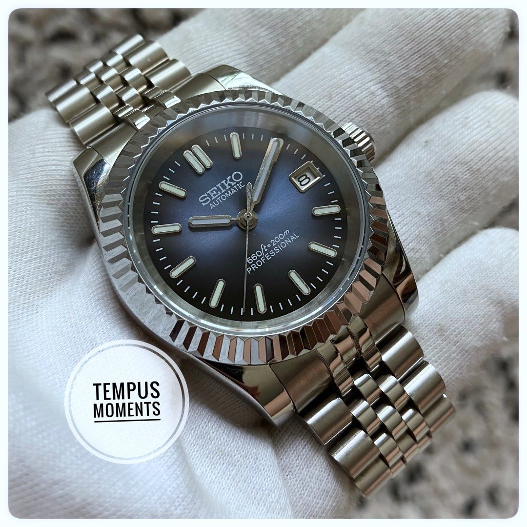 Jubilee Royal Blue Datejust automatic watch - Seiko mod, Men's Fashion ...