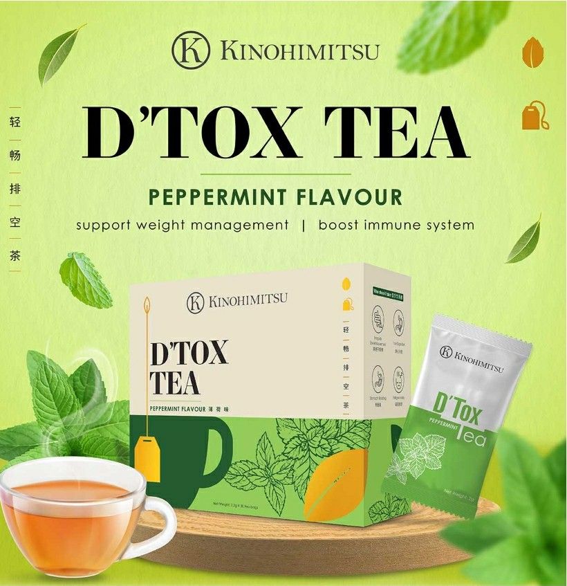 Kinohimitsu detox tea 30s , expired 2026, Health & Nutrition, Health ...