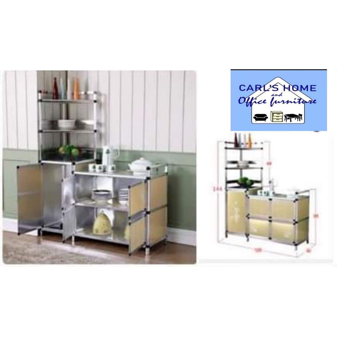 KITCHEN SHELVING ALLOY CABINETS, Furniture & Home Living, Kitchenware ...